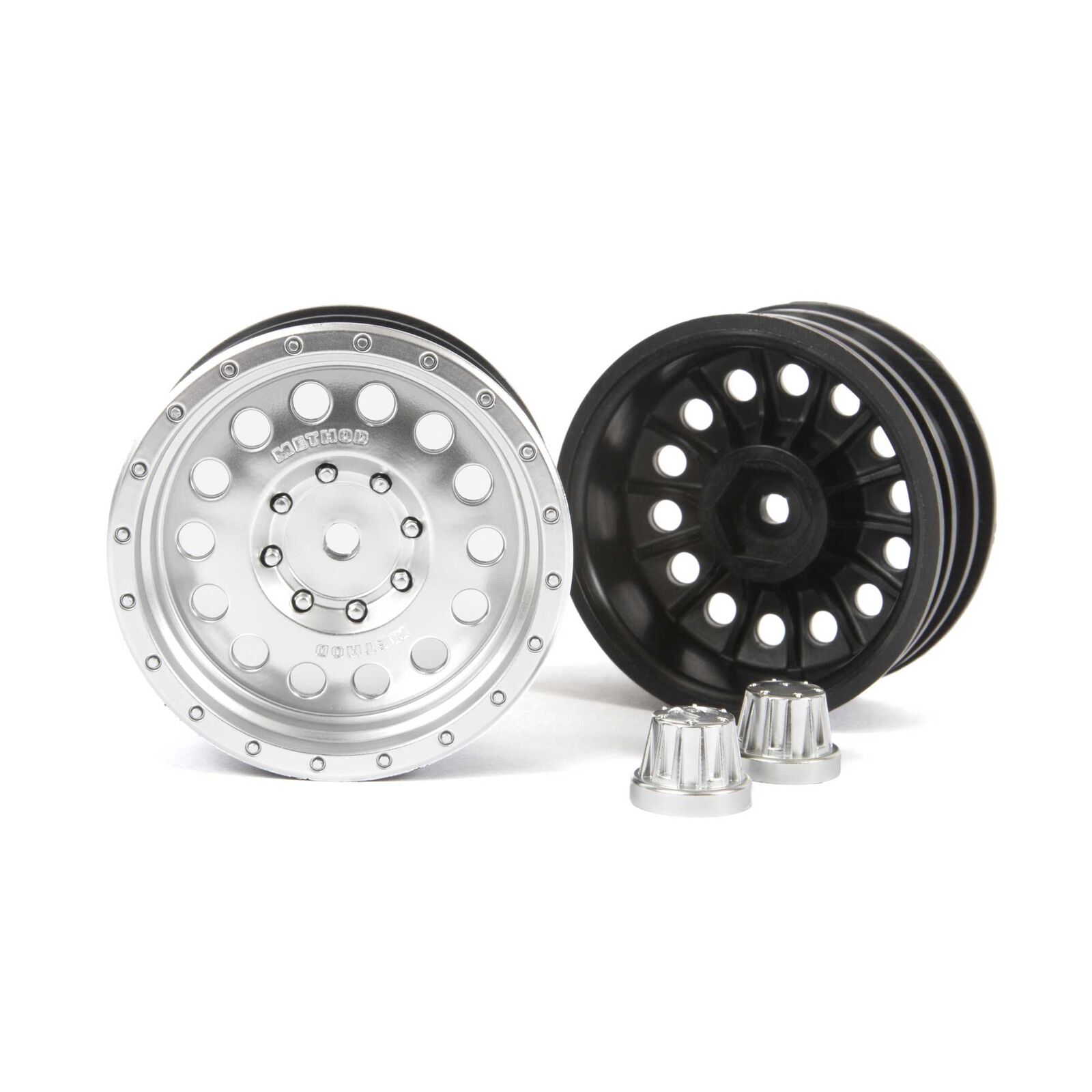 1/10 Method MR307 Hole 1.9 Wheels, 12mm Hex, Satin Silver (2) | Axial ...