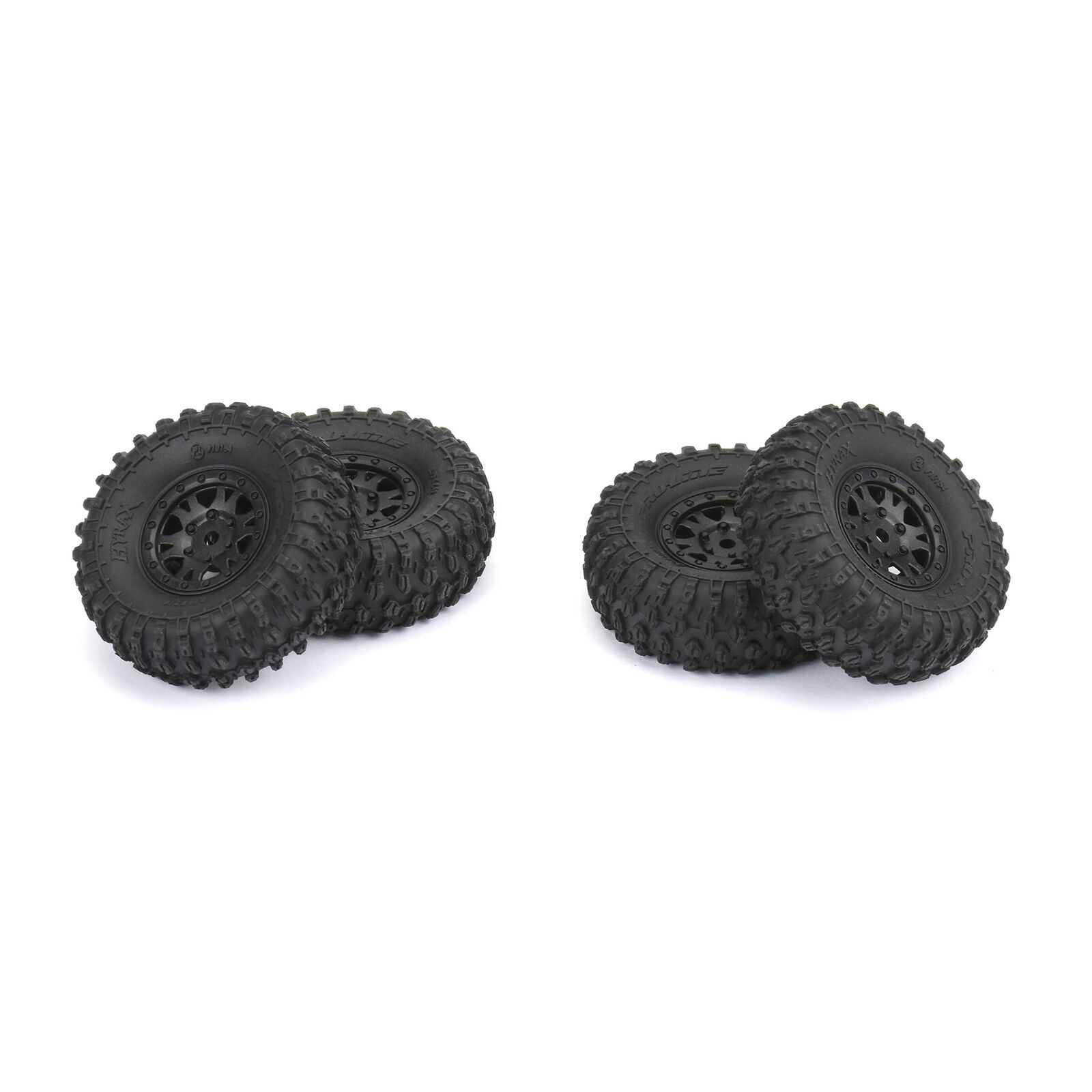 Pro-Line Racing 1/24 Hyrax Front/Rear 1.0" Tires Mounted 7mm Black ...