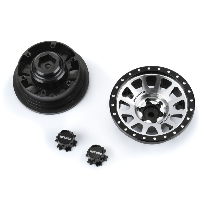 1/6 Method 305 Alum F/R 2.9" +2 Offset SCX6 Wheel Faces (2) Silver ...